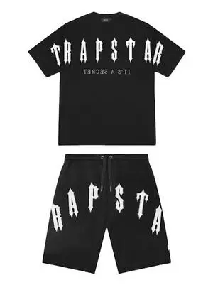 Trapstar Arch Chenille Decoded 2.0 Shorts Set - Black/white