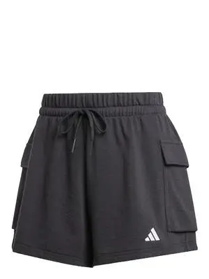 Adidas Essentials Small Logo French Terry Cargo Shorts - Black/white