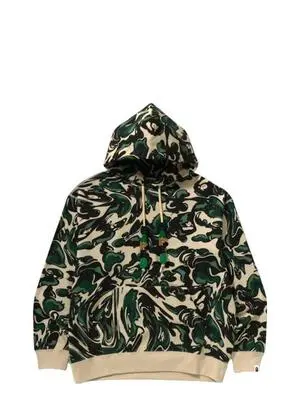 A BATHING APE A Bathing Ape Marbling Camo Relaxed Fit Pullover Hoodie Green
