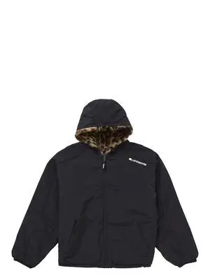 Supreme Faux Fur Reversible Hooded Track Jacket - Black