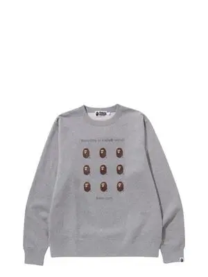 A BATHING APE Dot Com Crewneck Sweatshirt Gray