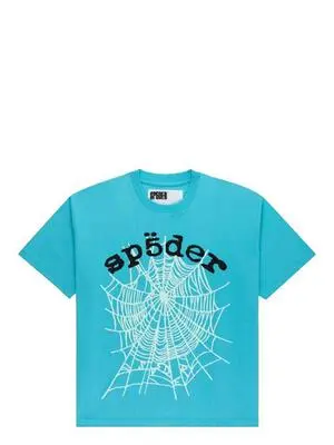 SP5DER Og Web V2 Tee Shirt - Cyan