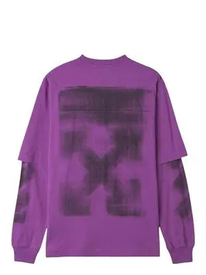Off-White Double Layer Arrow Long Sleeve T-shirt - Purple/black