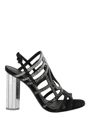 FERRAGAMO Florenza Crystal-embellished Slingback Heel Sandals - Black