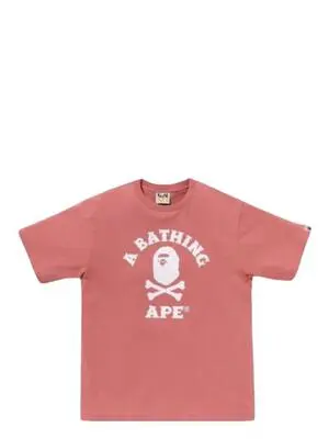 A BATHING APE Ape Crossbone College Tee Shirt (ss25) Pink