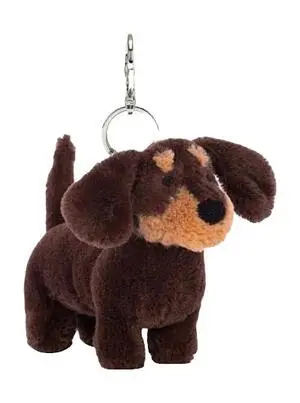 JELLYCAT Otto Sausage Dog Bag Charm Brown - Multicolor