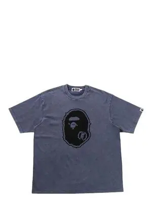 A BATHING APE Garment Dye Ape Head Relaxed Fit Tee Shirt - Charcoal