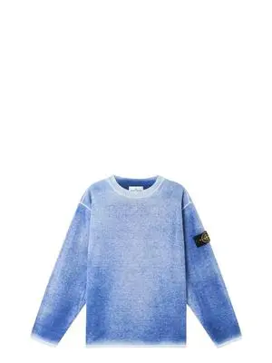 Stone Island Oversized Raw Hand Crewneck Sweatshirt - Blue