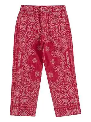 Supreme Bandana Jacquard Baggy Jean - Red