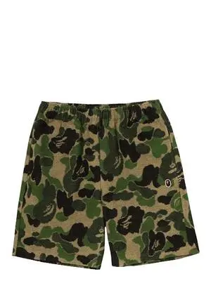 A BATHING APE Abc Camo Pile Sweat Shorts - Green