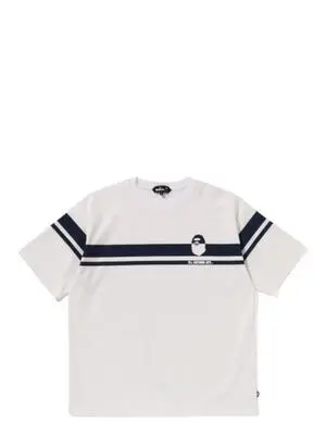 A BATHING APE Print Iv Tee Shirt White Navy Blue