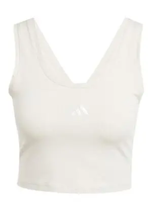 Adidas Essentials Small Logo Cotton Tank Top - Wonder Alumina/white