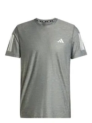 Adidas Own The Run Tee Shirt - Grey Six/white Melange