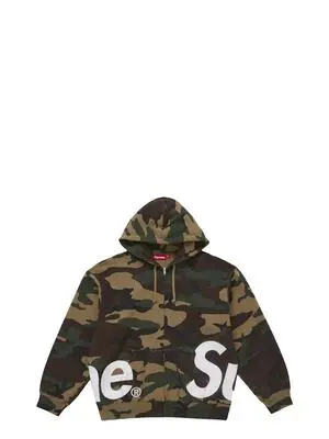Supreme Big Logo Zip Up Hooded Sweatshirt - Woodland Camo