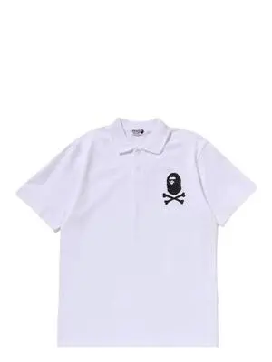 A BATHING APE Ape Crossbone Polo Shirt - White
