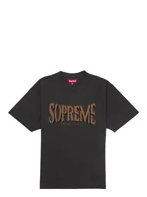 Supreme Flocked Washed Short Sleeve Top Black
