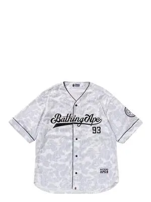 A BATHING APE Camo Stripe Baseball Shirt - Gray