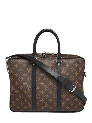 LOUIS VUITTON Porte-documents Voyage Pm Briefcase - Black/brown
