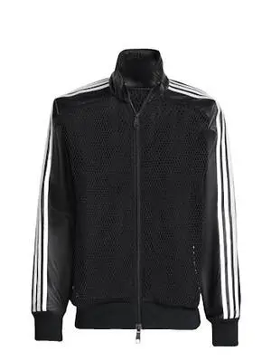 Adidas X Jeremy Scott Faux Leather Mesh Track Jacket - Black