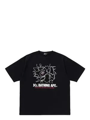 A BATHING APE Print Tee Shirt - Navy Blue