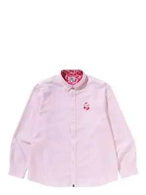 A BATHING APE Abc Camo One Point Relaxed Fit Shirt Pink