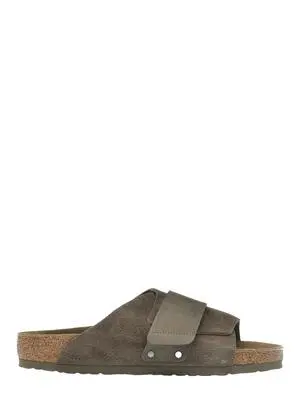 BIRKENSTOCK Kyoto Nubuck Suede Sandals - Concrete Gray