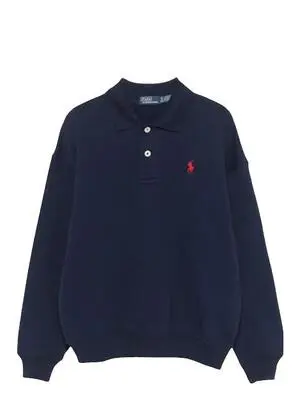 Ralph Lauren Collared Fleece Pullover - Pullover Navy Blue