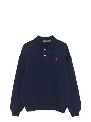 Polo Ralph Lauren Collared Fleece Pullover - Pullover Navy Blue