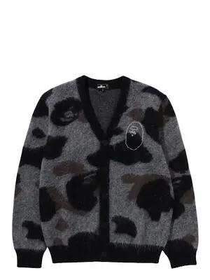 A BATHING APE Mr. Bathing Ape Camo Mohair Jacquard Cardigan - Multicolor