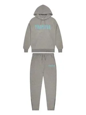 Trapstar Chenille Decoded Hoodie Tracksuit - Grey/light Blue