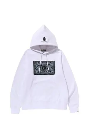 A BATHING APE Card Pullover Hoodie - White/black