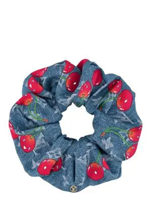 LOUIS VUITTON X Takashi Murakami Denim Cherry Scrunchy - Blue Denim