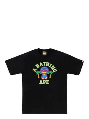 A BATHING APE Colors Milo College Summer Tee Shirt - Black