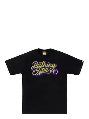 A BATHING APE Bathing Ape Script Logo Tee Shirt - Black/green