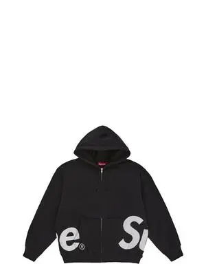 Supreme Big Logo Zip Up Hooded Sweatshirt Black