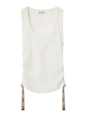 Burberry Cotton Sleeveless Top - Chalk