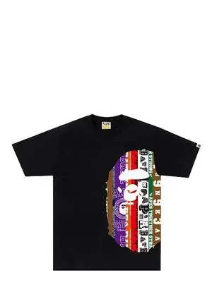 A BATHING APE Fans Scarf Side Big Ape Head Tee Shirt - Black