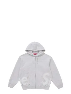 Supreme Logo Zip-up Hoodie - Ash Grey