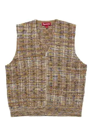 Supreme Speckled Zip Up Sweater Vest - Tan