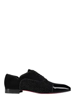 CHRISTIAN LOUBOUTIN Greggy Chick Flat Oxford Sneakers - Black