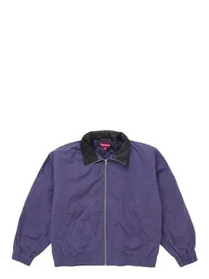 Supreme Leather Collar Utility Jacket - Blue Plaid