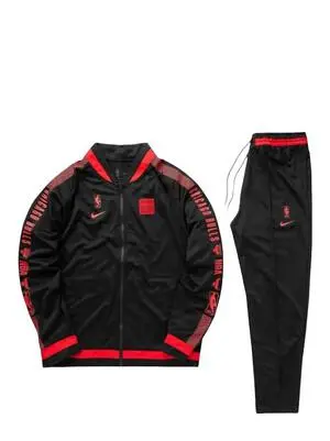 Nike Nba Chicago Bulls Starting 5 Drifit Tracksuit - Black/red