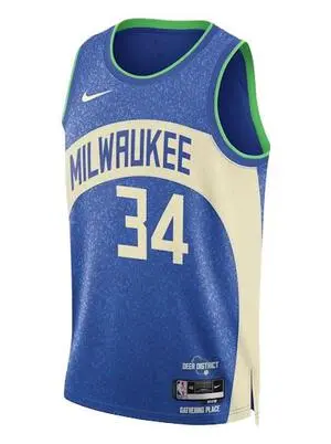 Nike Nba Milwaukee Bucks Giannis Antetokounmpo City Edition 23/24 Swingman Jersey - Multicolor