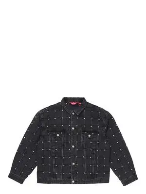Supreme Studded Seam Denim Trucker Jacket - Black