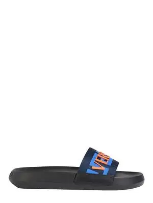 Versace Greca Logo Slides - Black/blue/red