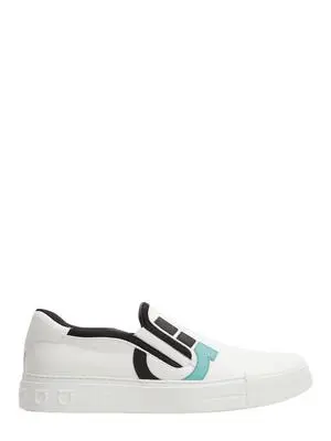 FERRAGAMO Salvatore Marine Slip-on Sneakers - White/black/blue