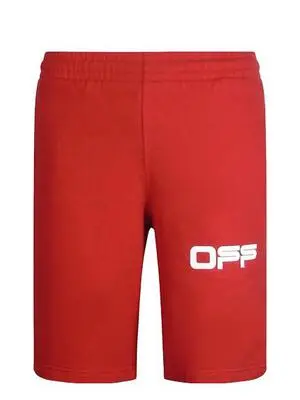 Off-White Airport Tape Sweatshorts - Red