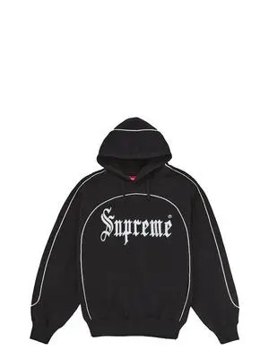 Supreme Curve Piping Hooded Sweatshirt - Black
