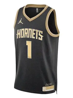 Nike Jordan Nba Lamelo Ball Charlotte Hornets Select Series 2024 Dri Fit Swingman Jersey - Black/gold
