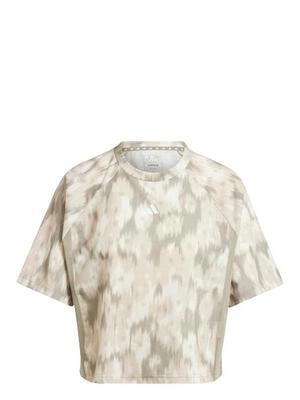Adidas Train Essentials Allover Print Tie-Dye T-Shirt Silver Pebble